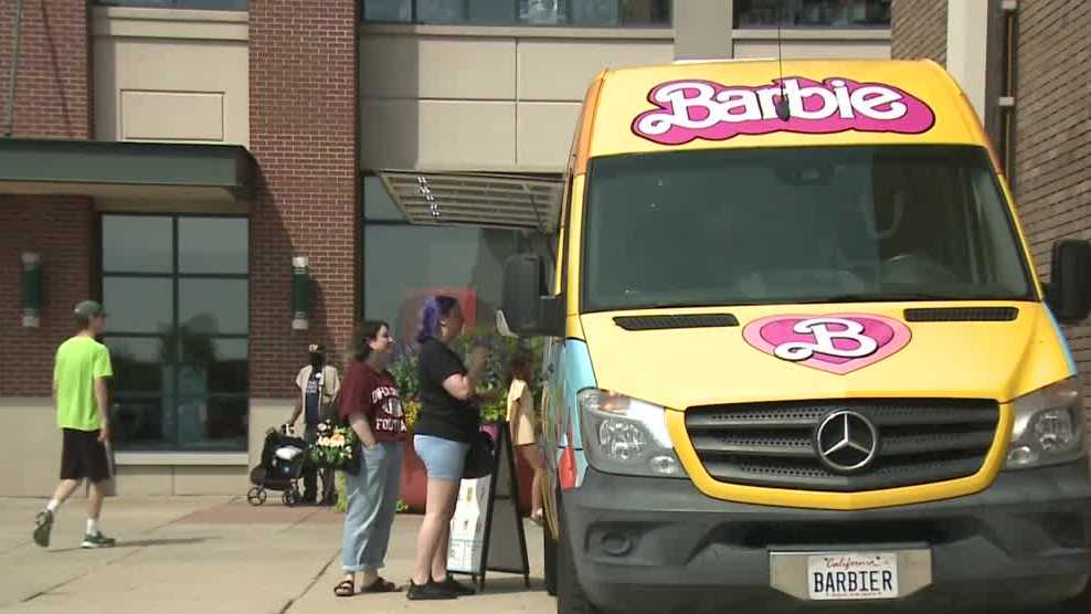 Malibu Barbie truck stops at Mayfair Mall