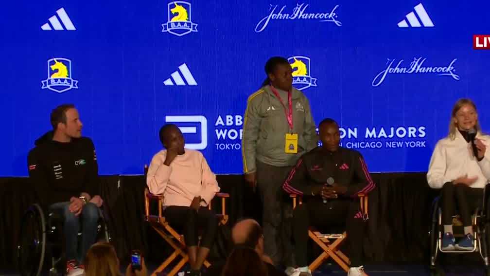 127th Boston Marathon champions speak at news conference