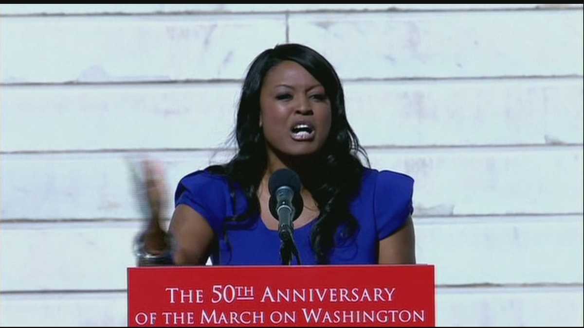 Ohio representative Alicia Reece speaks at March on Washington event