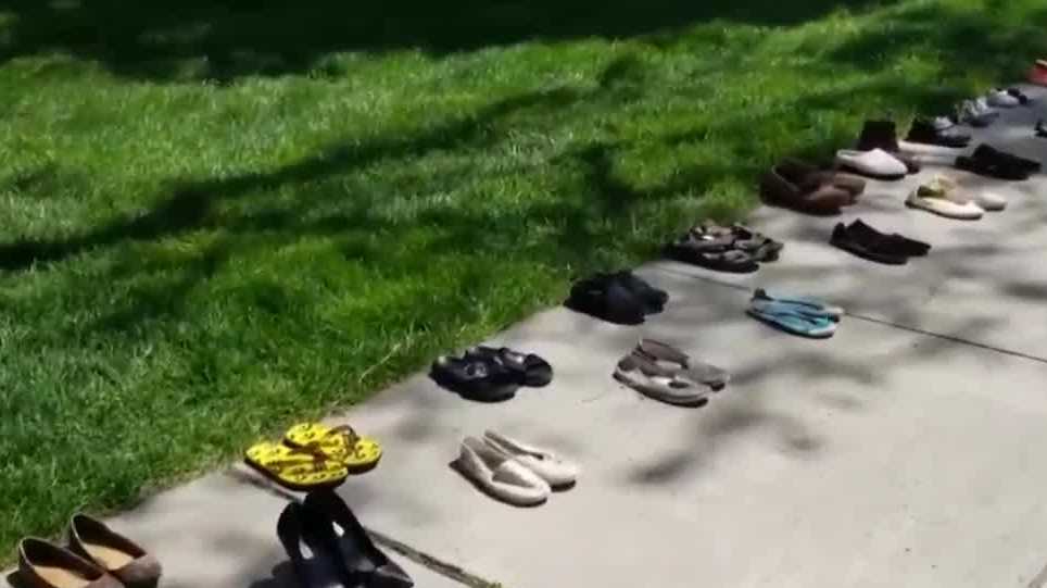 More than 200 pairs of shoes stolen after protest representing Iowa's ...