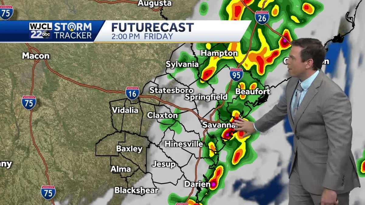 Savannah: Rain and storms, isolated severe thunderstorms possible