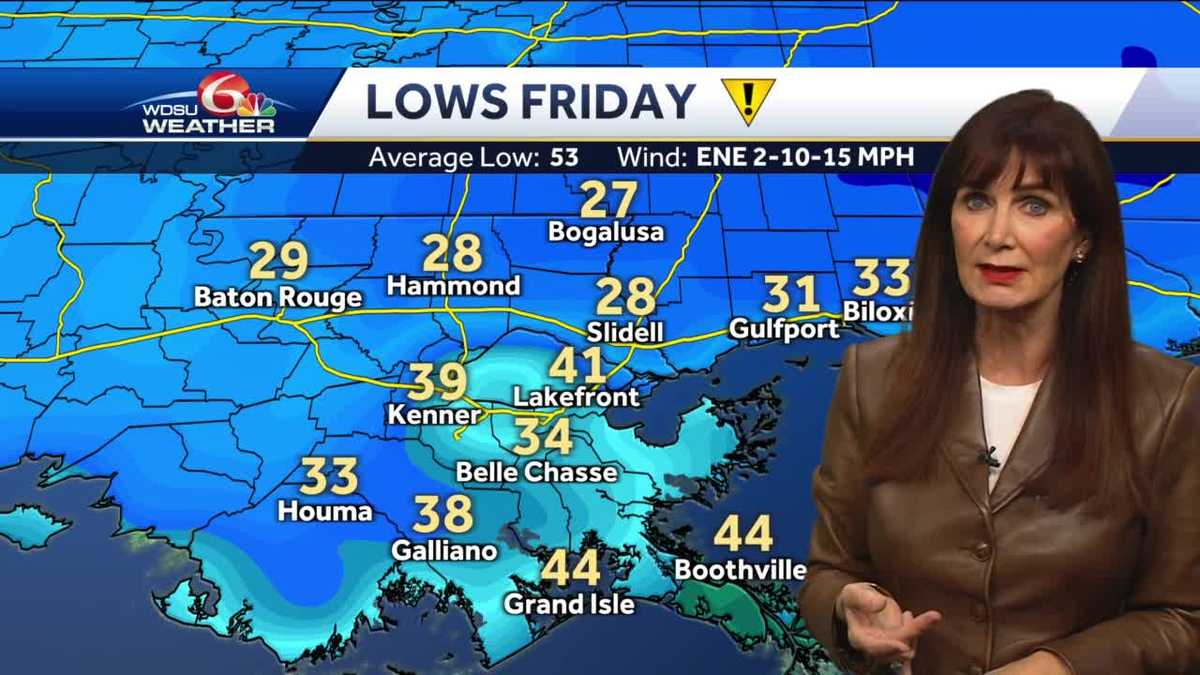 Coldest morning is Friday morning