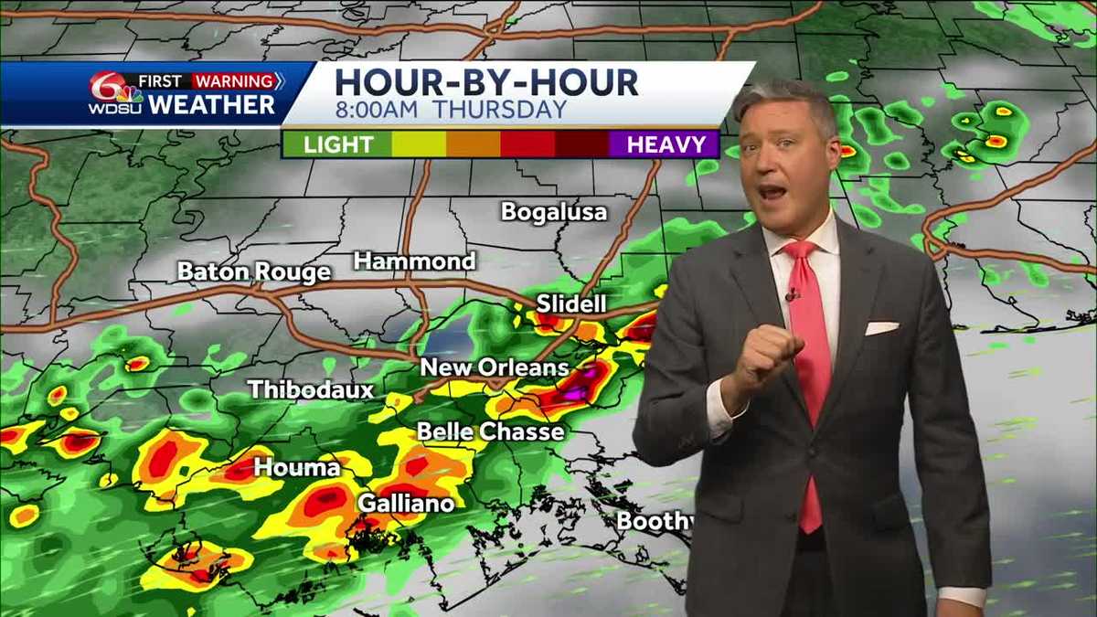 New Orleans weather forecast chance of storms break heat tropics