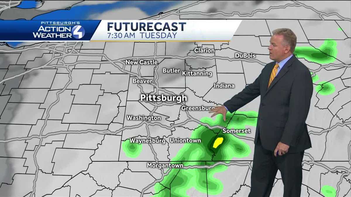Pittsburgh's Action Weather forecast: Scattered rain through Tuesday AM