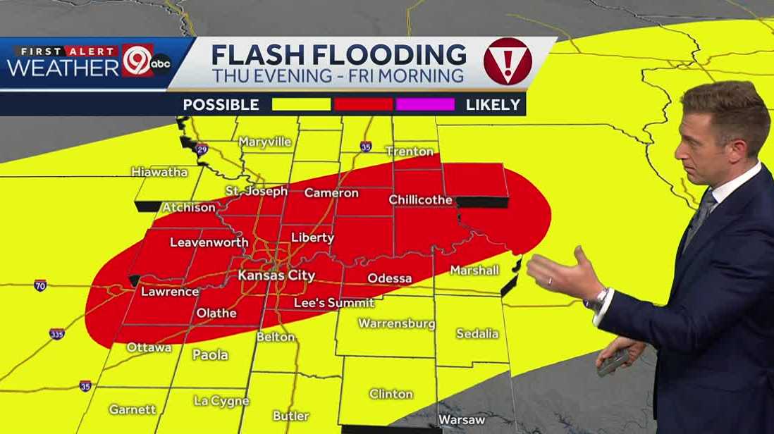 Kansas City area could see flash flooding, heavy rain Thursday