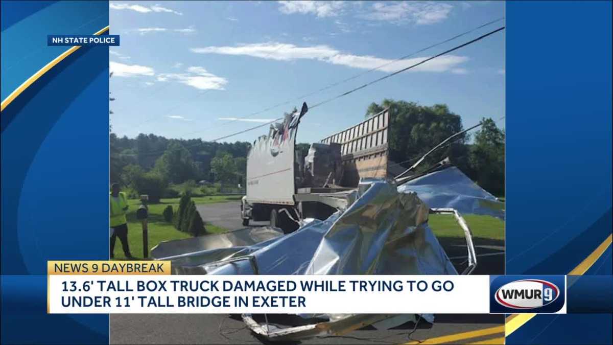 Box truck driver strikes NH bridge while trying to drive under it