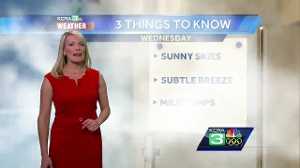 More sunshine on tap Wednesday; Tamara details forecast