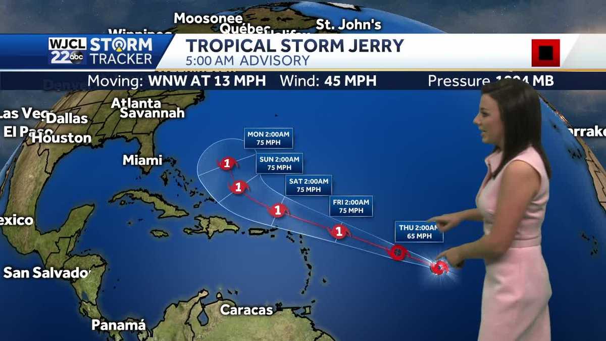Tropical Storm Jerry forms in the Atlantic and fall-like temperatures ...