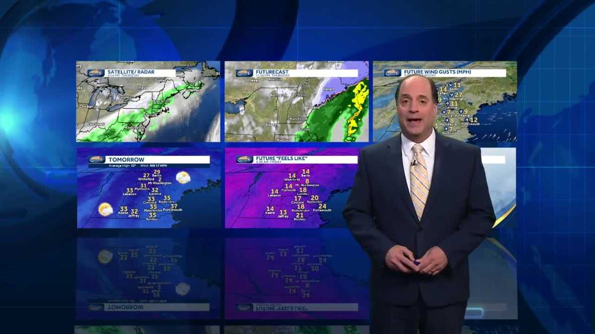 Watch: Weak system brings snow, rain