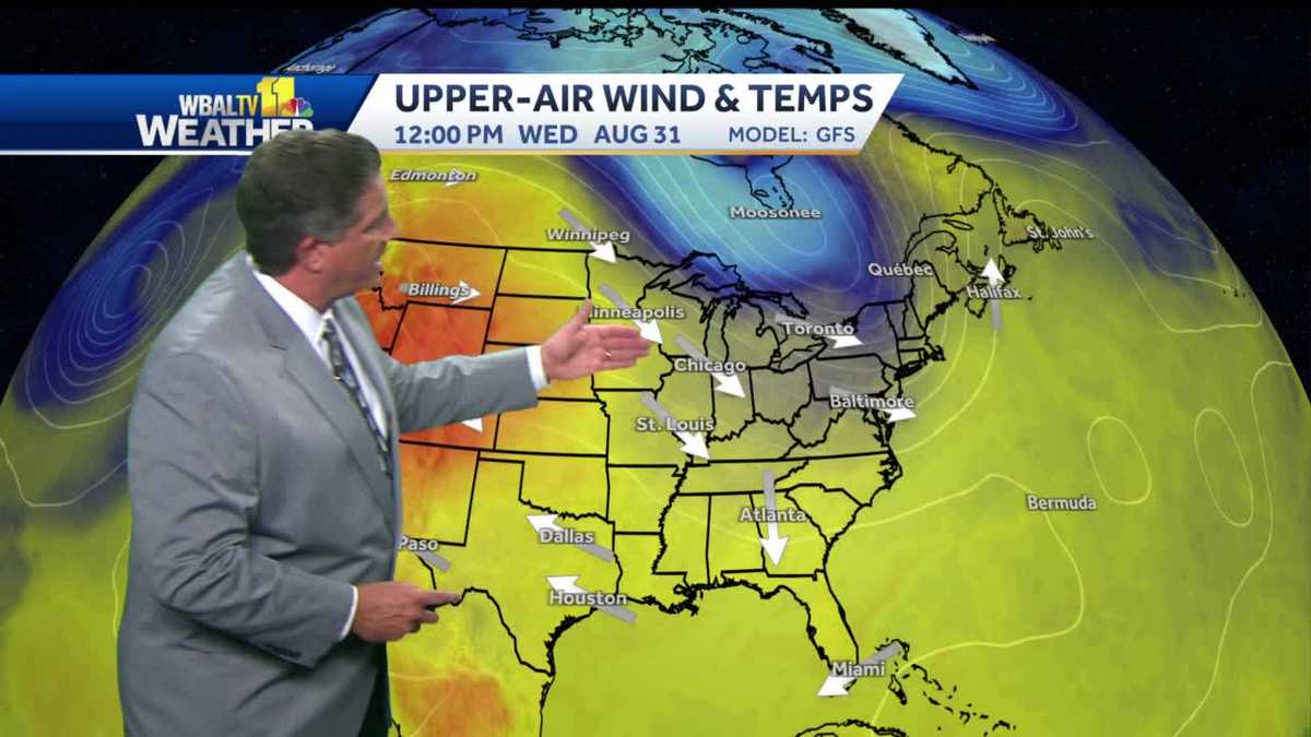 Lower humidity + slight breeze = comfortable day for Maryland