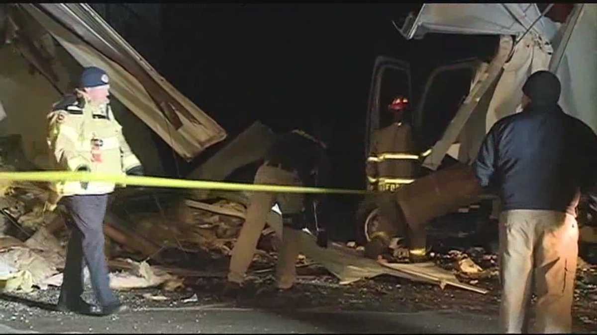 Truck crashes into fire station