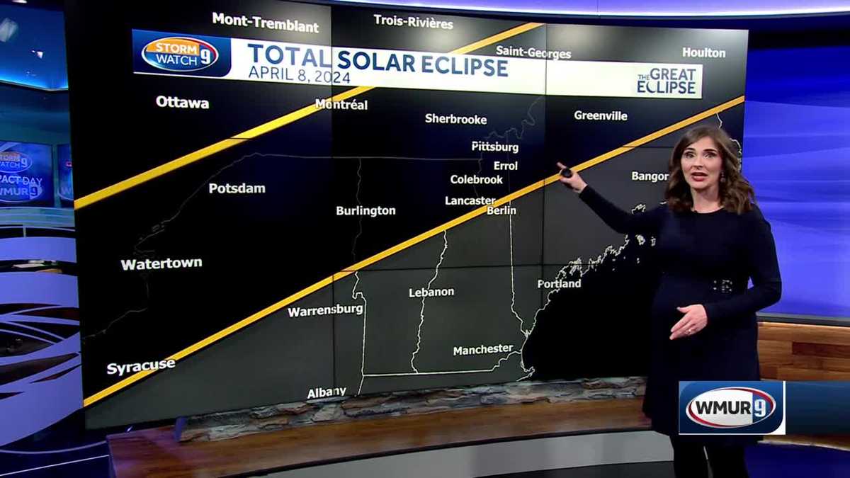Path of total solar eclipse will cut across northern NH