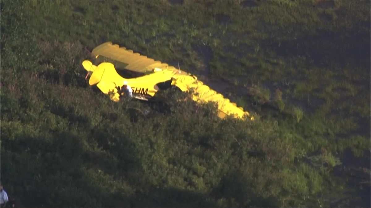 Sky 5 video shows small plane crash wreckage