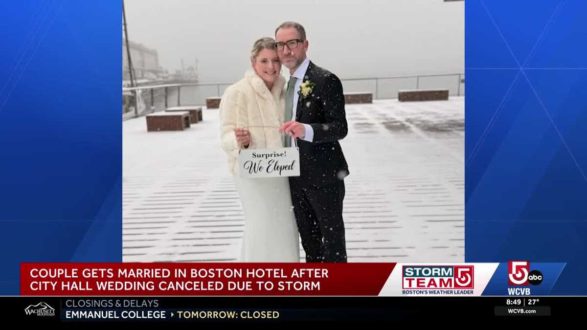 Boston snow, a Patriots win and holy matrimony; a couple's last-minute ...