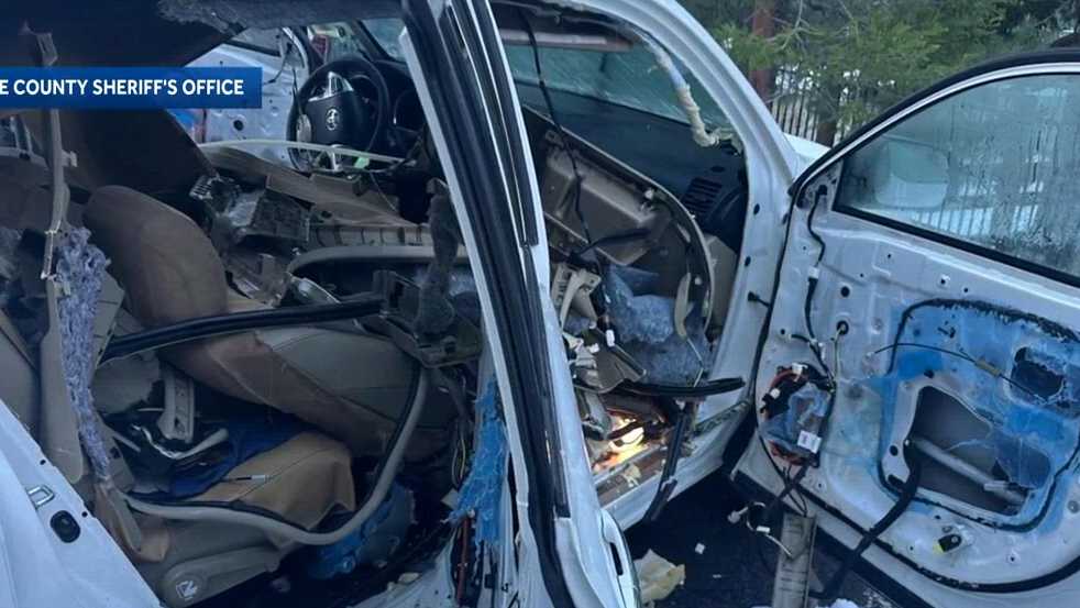 Bear trapped inside car in Nevada causes major damage before escape