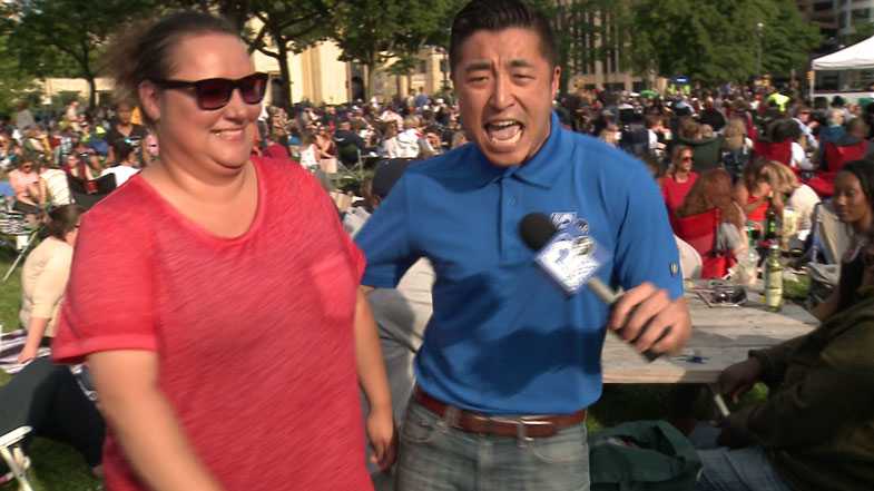 WISN 12's Andy Choi shows off his dancing skills at Jazz in the Park