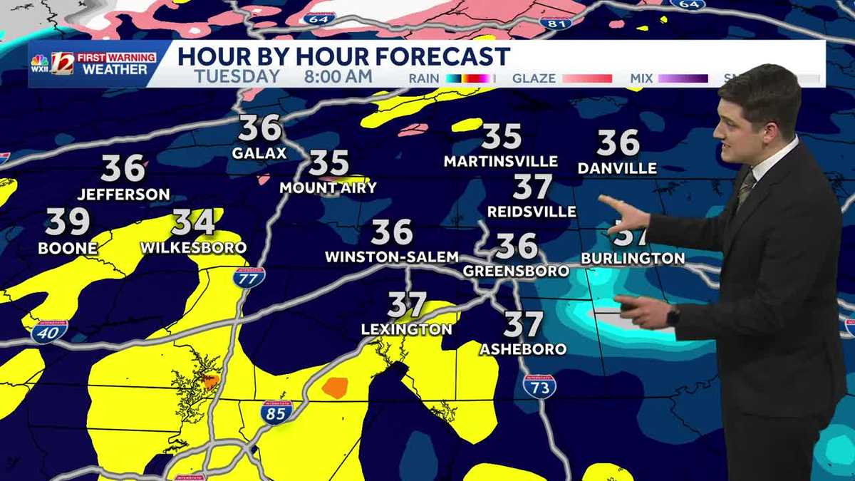 Cold rain arrives Monday night, ice expected for the mountains