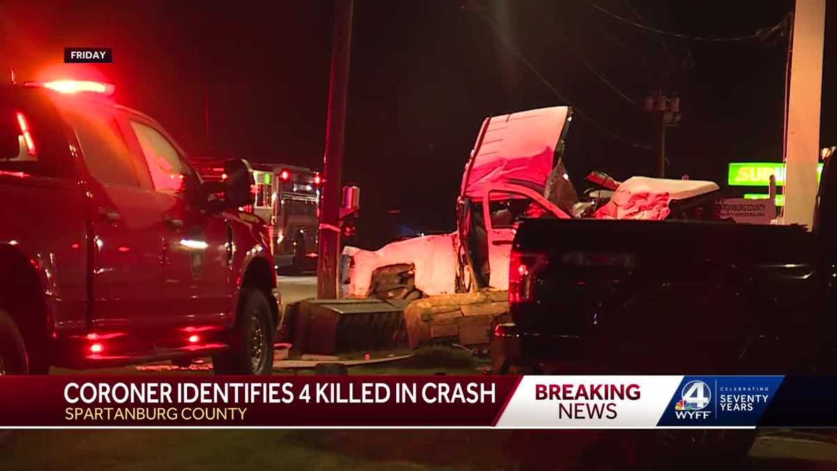 SC: Coroner identifies 4 killed following deadly crash