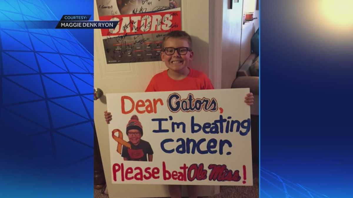 Boy fighting cancer pleads for Gators to win, coach responds