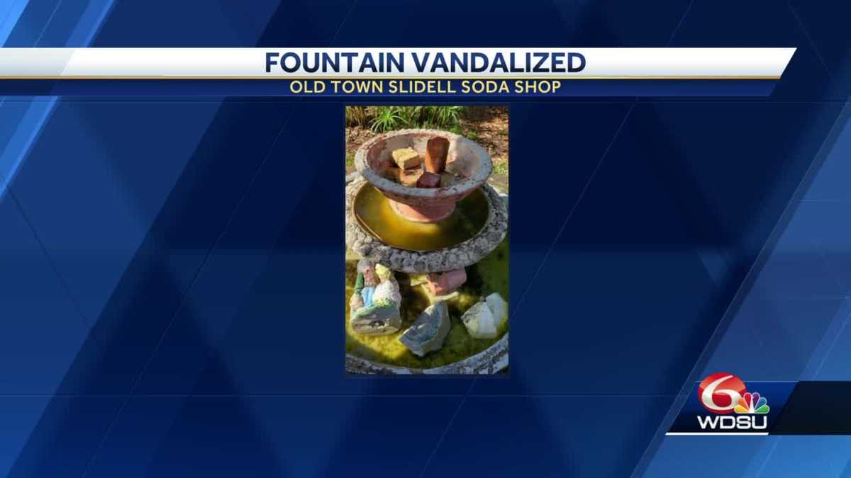 Louisiana ice cream shop antique fountain vandalized