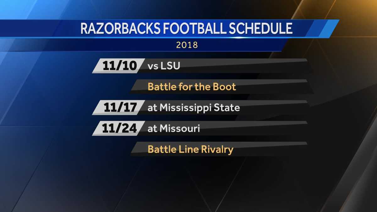 Razorback 2018 Schedule w/ special events