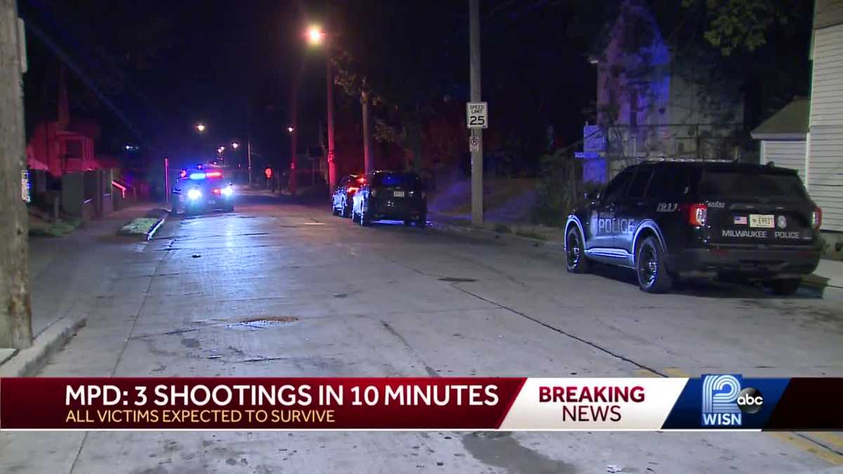 Milwaukee police respond to three separate shootings in 10 minutes