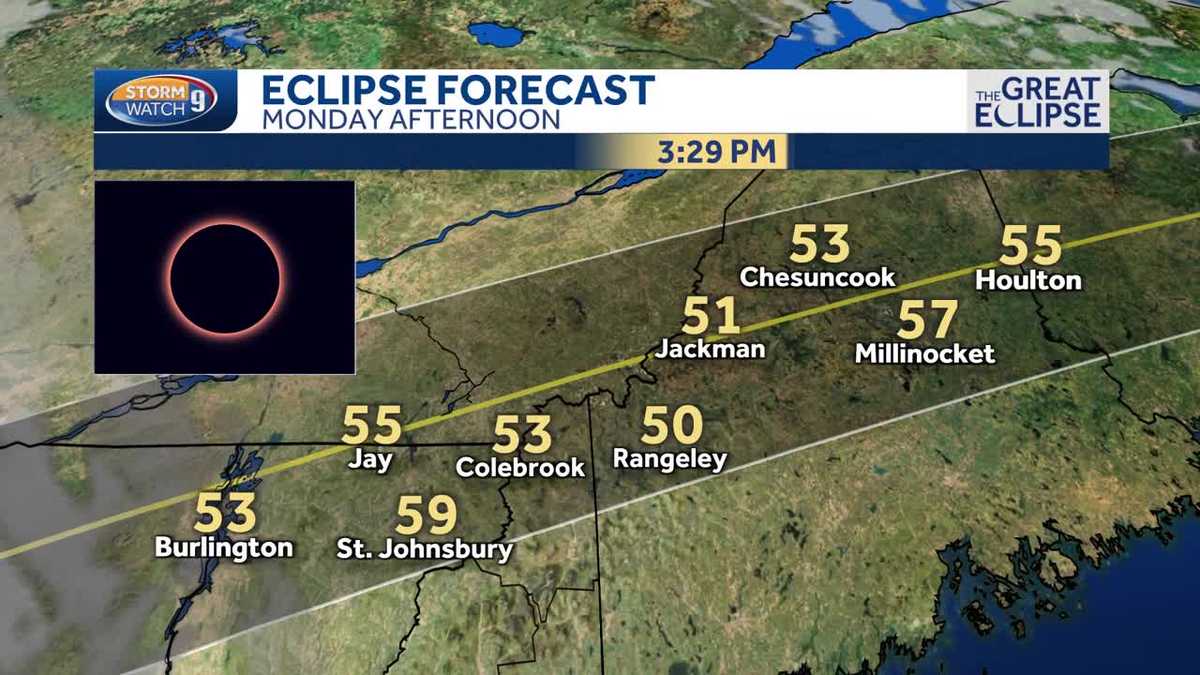 Northern New England eclipse forecast: Minute-by-minute for totality area