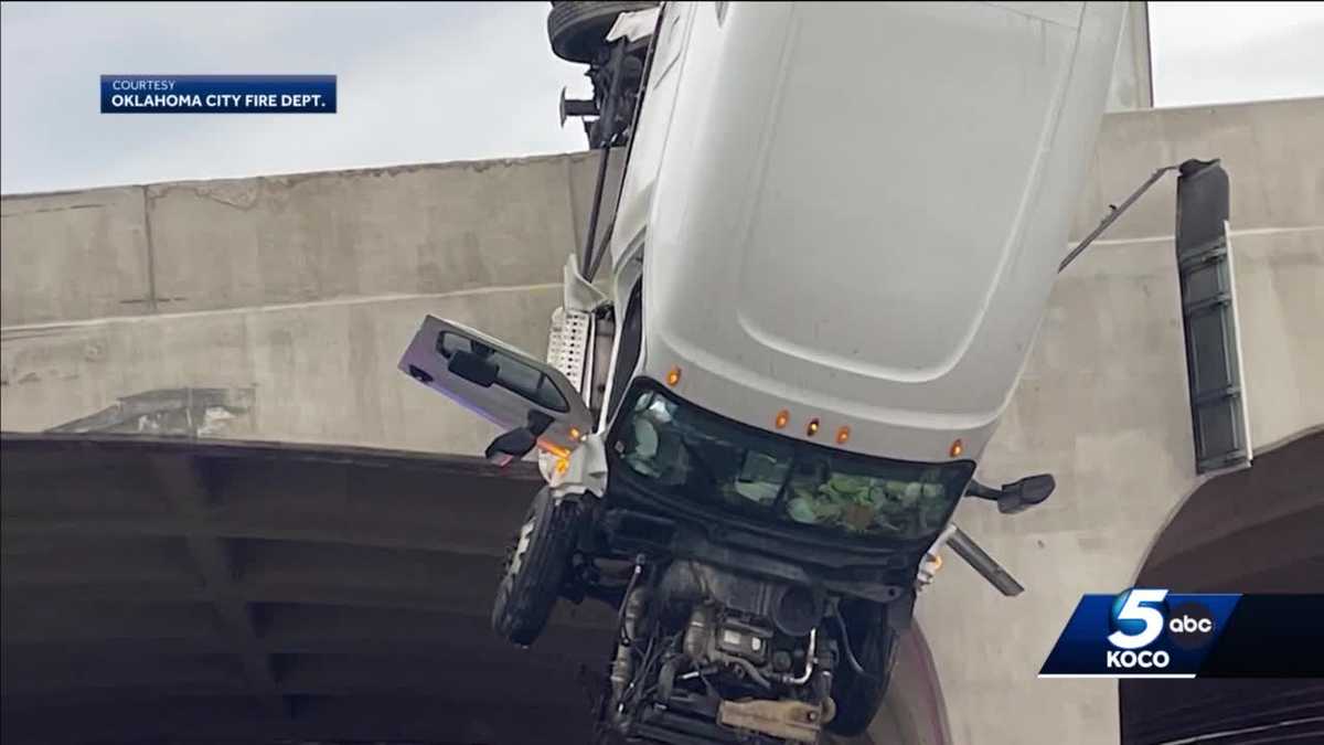 Video shows moments 2 were trapped dangling over OKC bridge