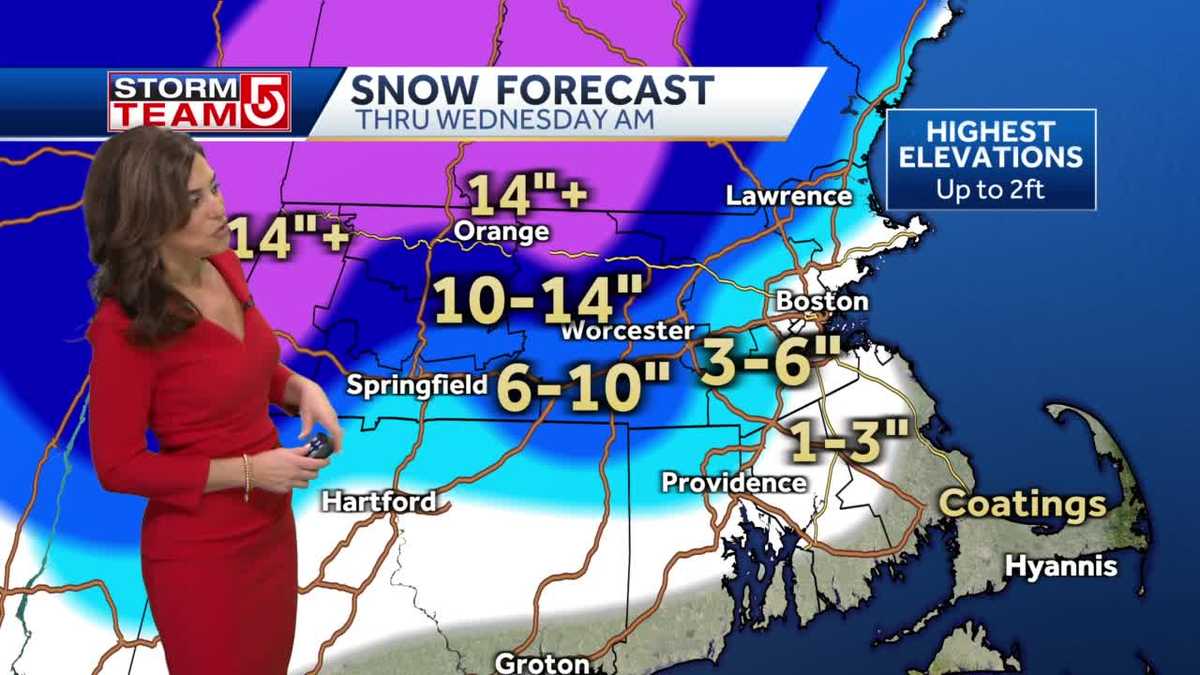 Video: Heavy rain to switch to snow midday