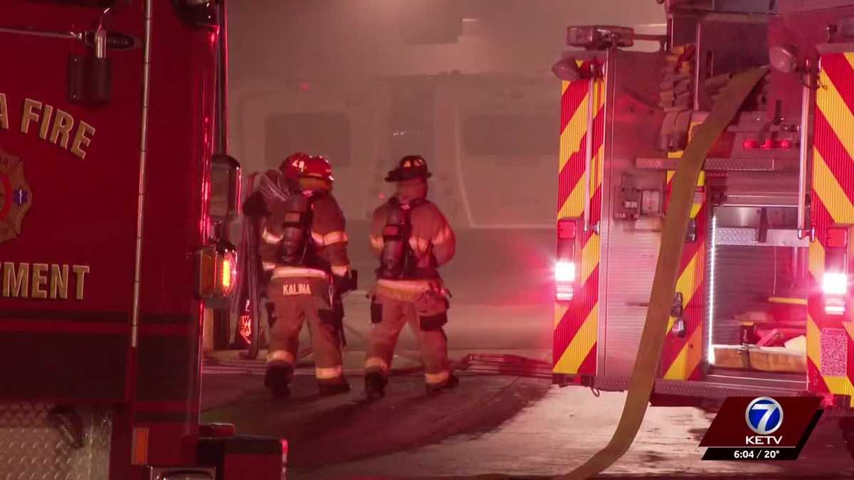 Omaha firefighters battle bus fire inside Metro Transit building