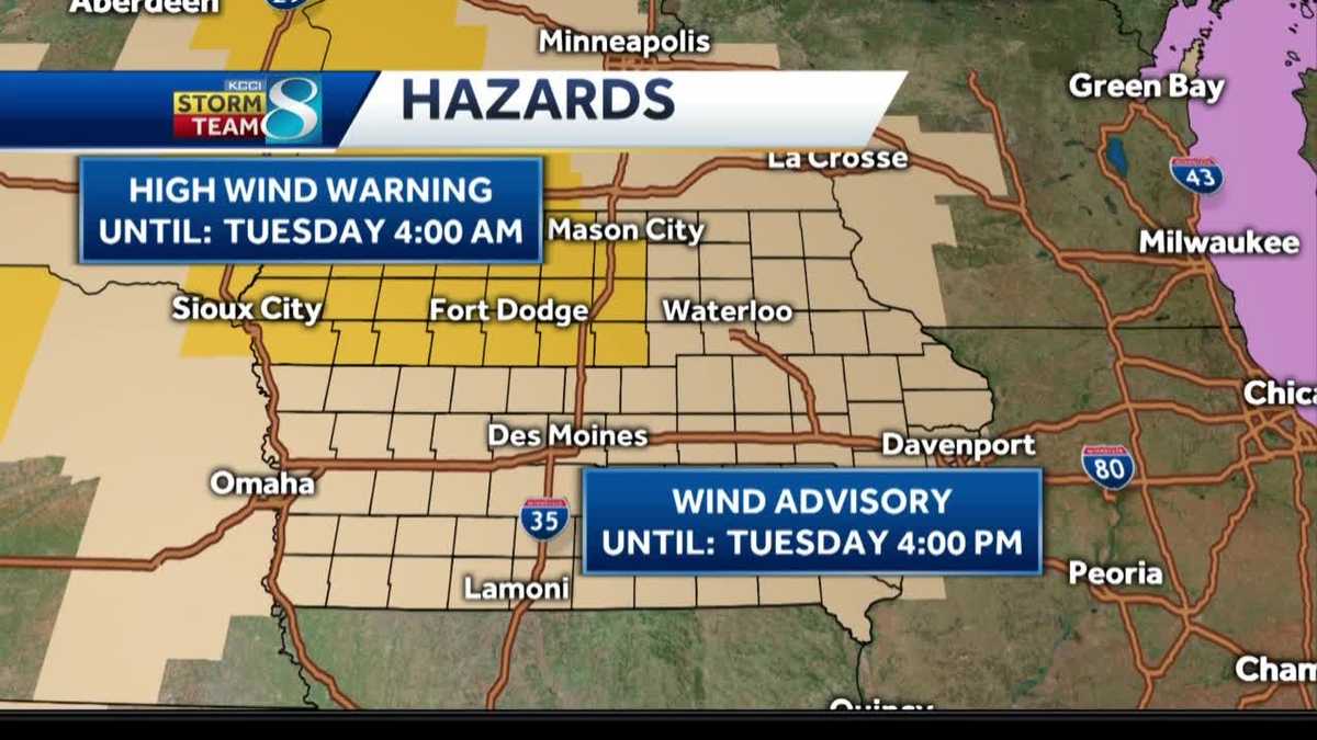 Wind advisories sweep central Iowa