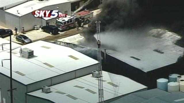 Sky 5 Chad Browning reports from scene of chemical plant fire