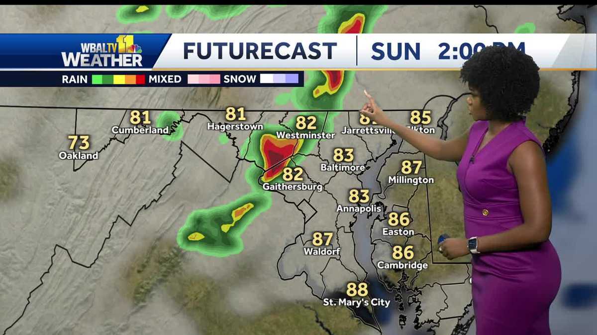 When storms are expected Sunday