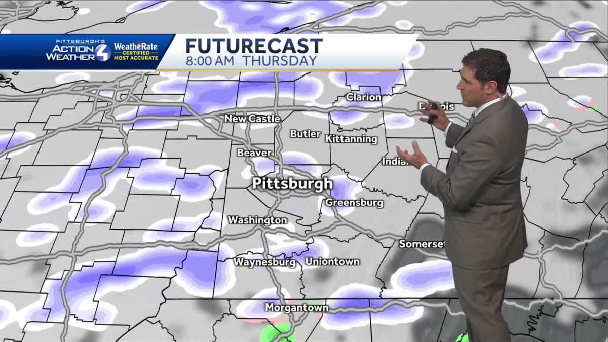 Pittsburgh weather: Increasing clouds, isolated rain shower