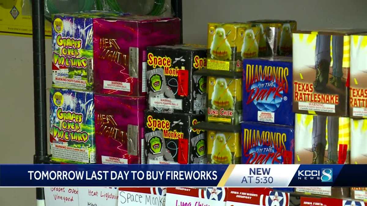 Fireworks sales to end Monday in Iowa