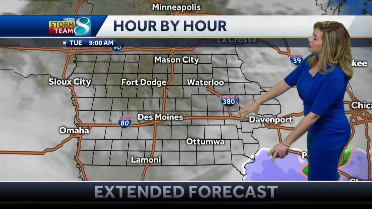 Blustery winds, snow in the southeast part of Iowa