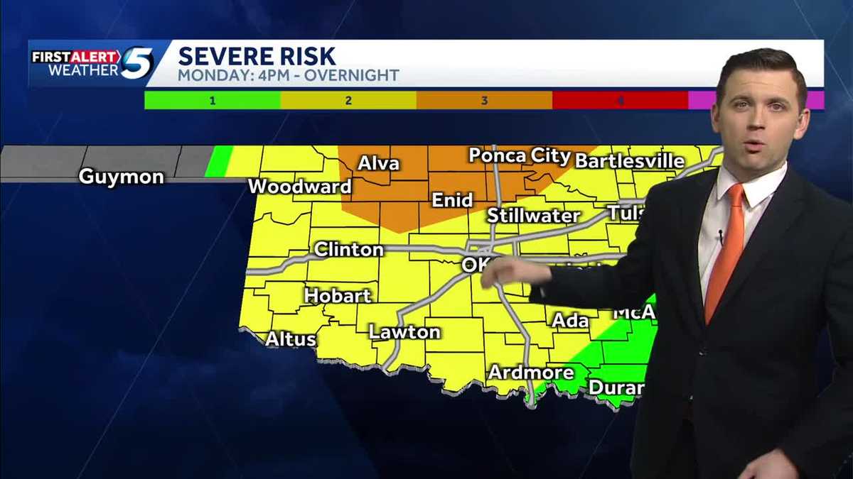 Storm Timeline: Monday - Tuesday Severe Risk