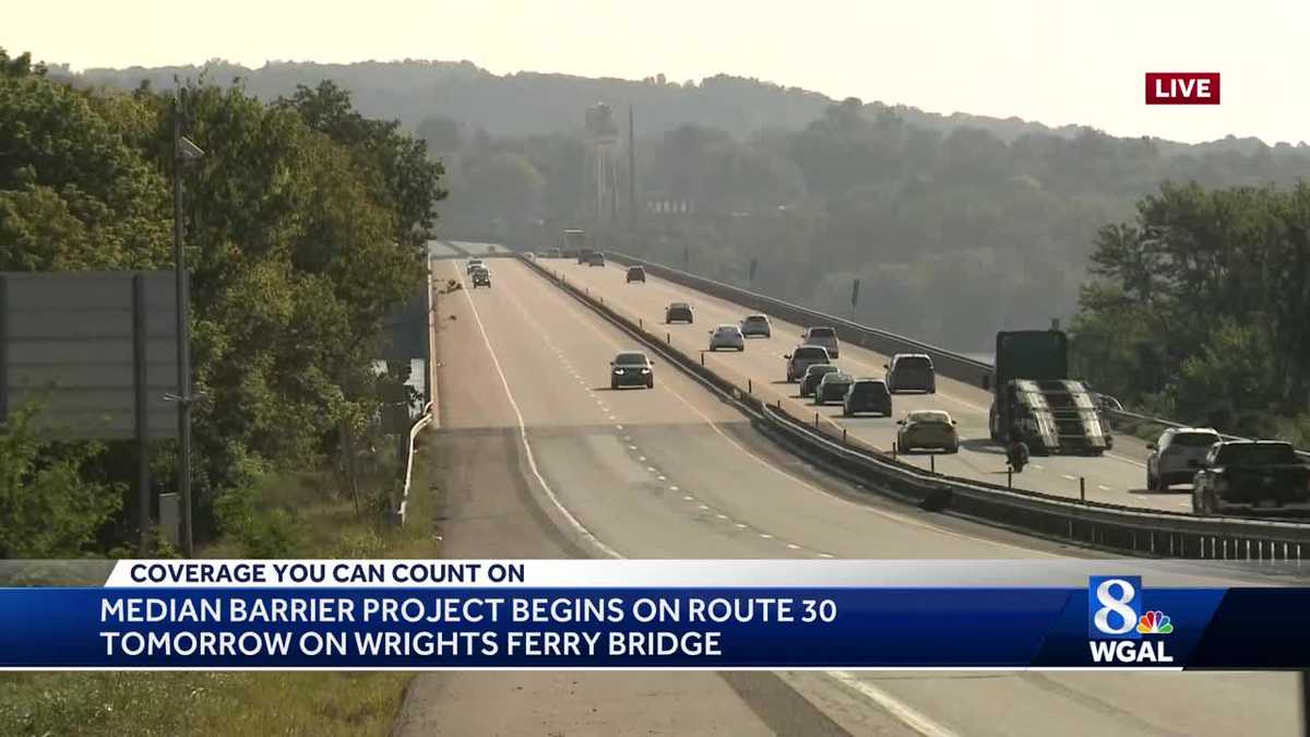 Median barrier project on Route 30 bridge