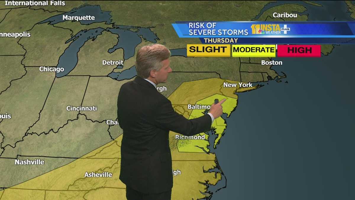 Moderate risk for severe thunderstorms in Maryland