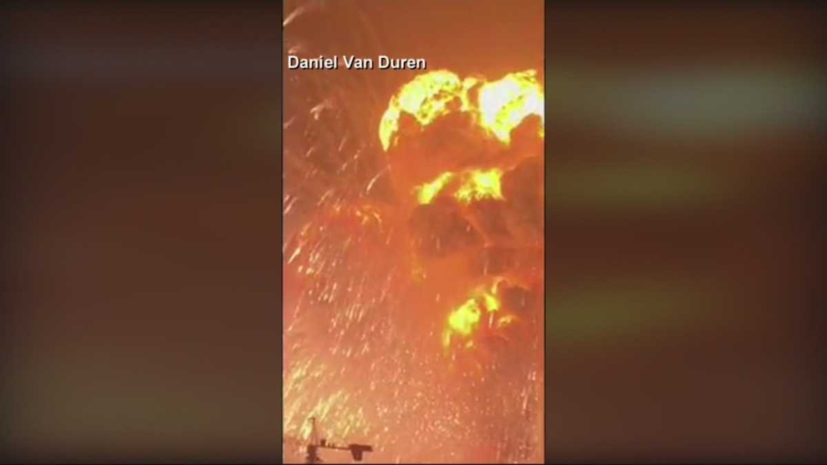 Dramatic video captures massive Chinese explosion