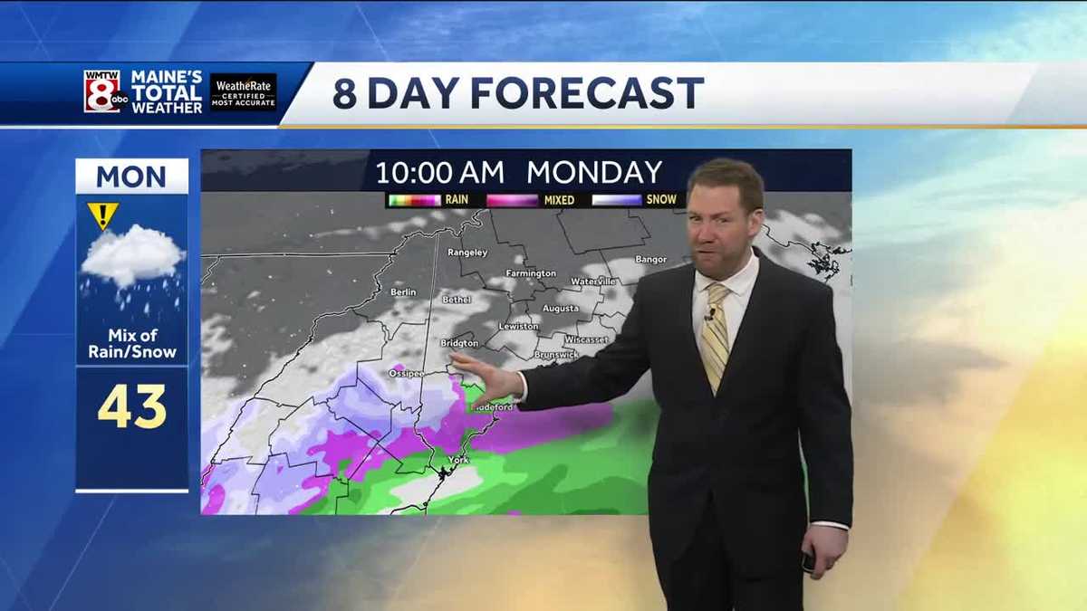 Snow and rain today and more snow Tuesday