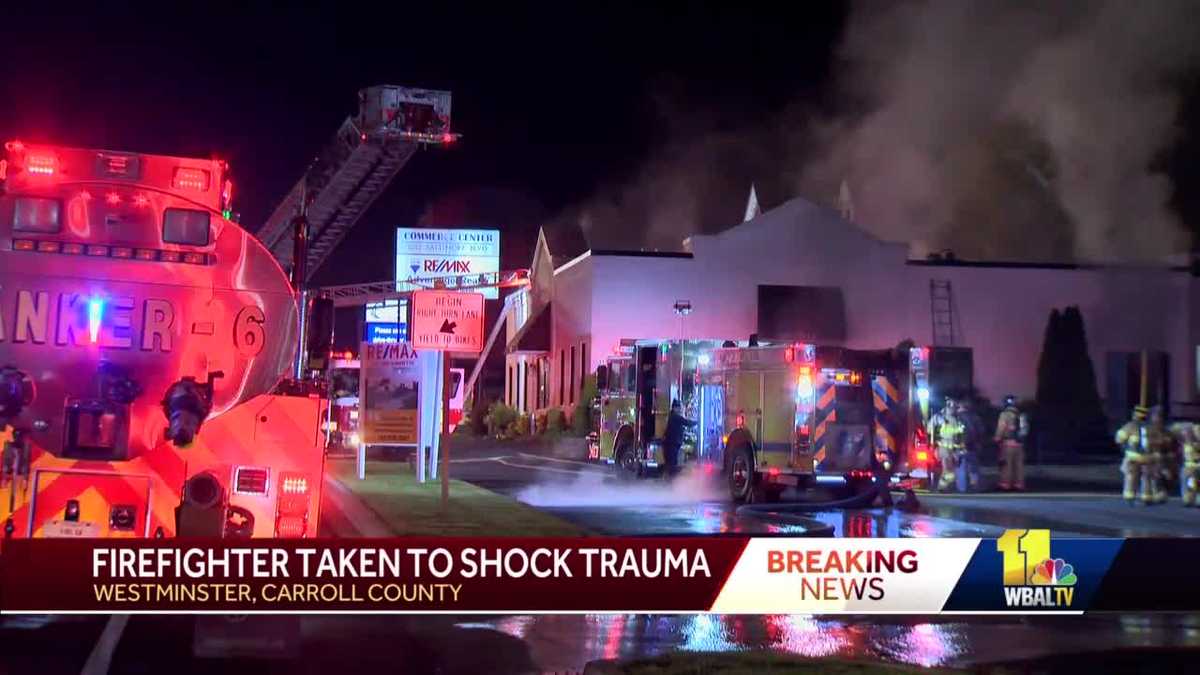 Firefighter hospitalized after falling while fighting fire