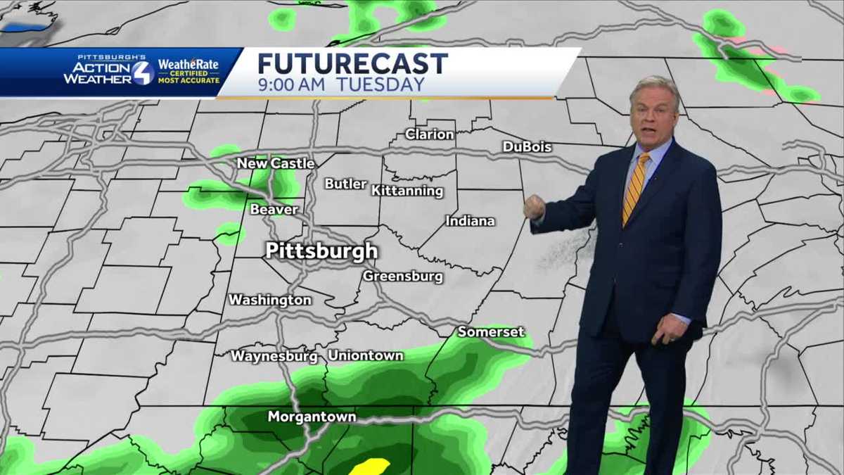 Rain showers overnight into Tuesday morning