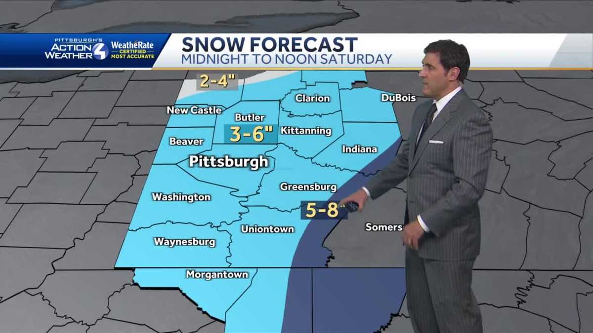 Pittsburgh snow: 3 to 6 inches expected on Saturday