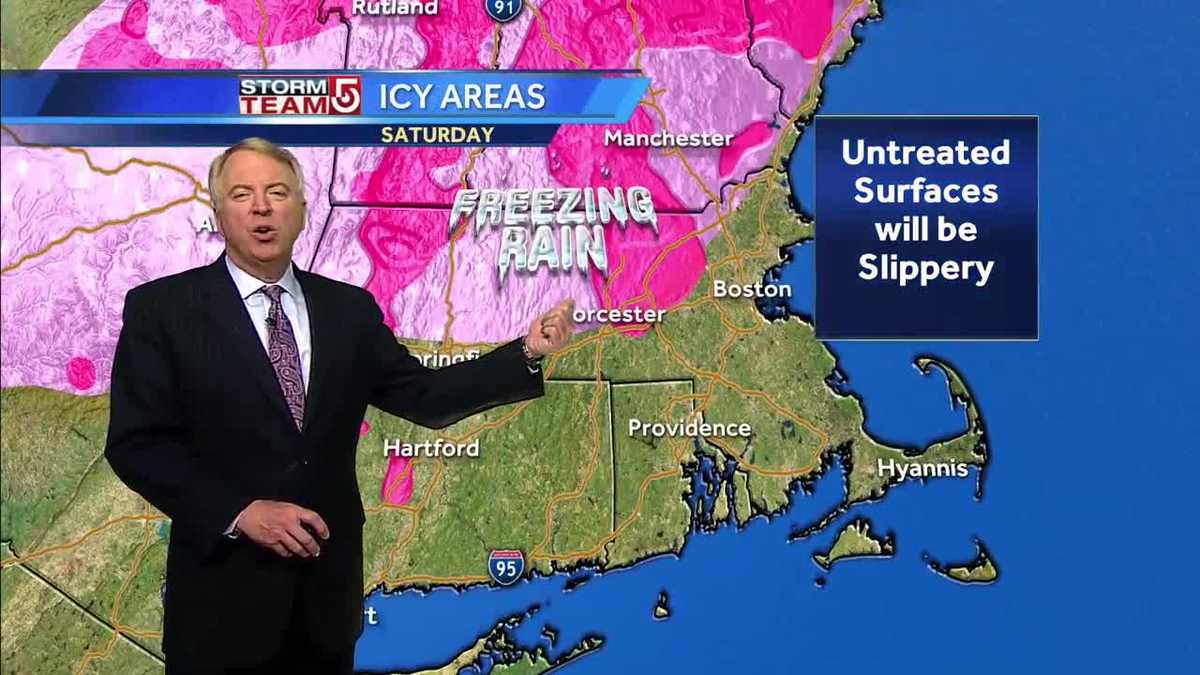 Video: Snow changes to ice, rain into Saturday