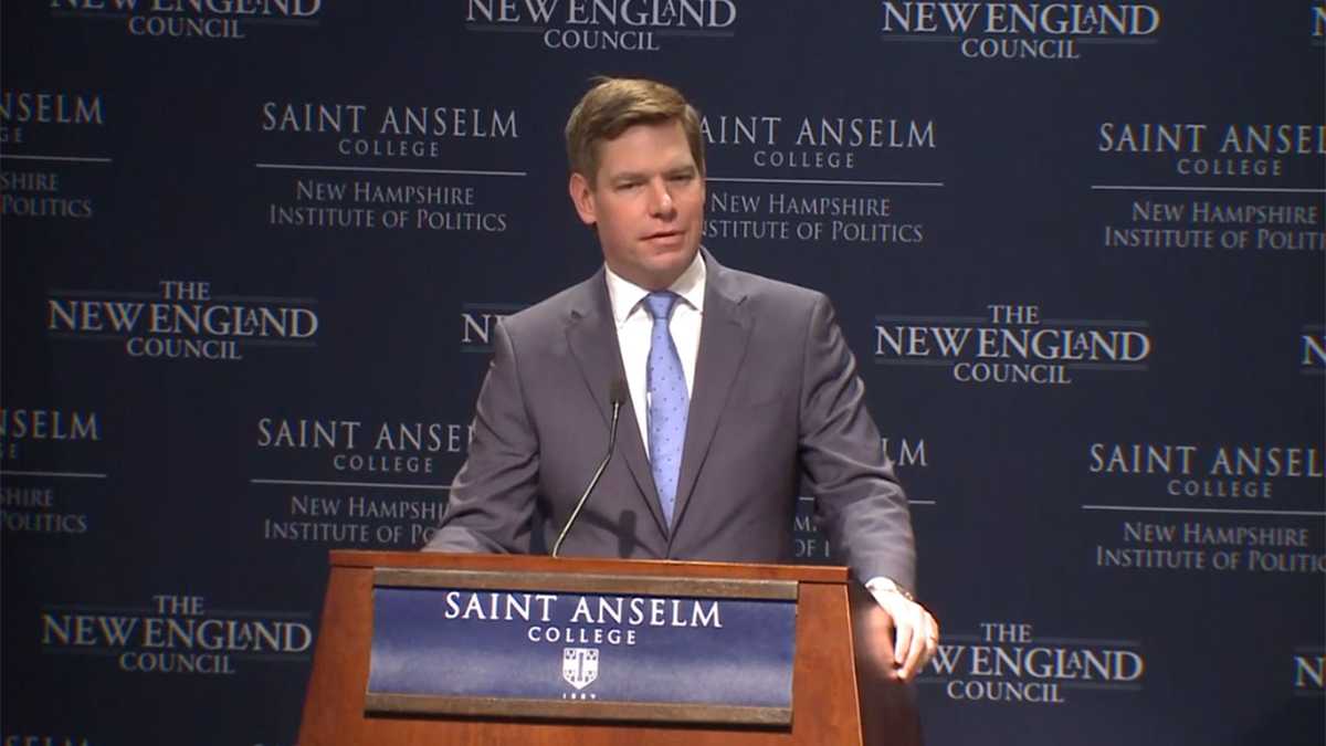 Raw video: Eric Swalwell speaks at 'Politics and Eggs' event