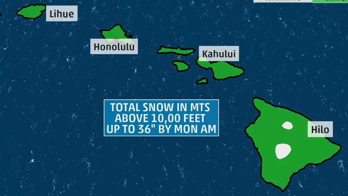 3 feet of snow hits Hawaii