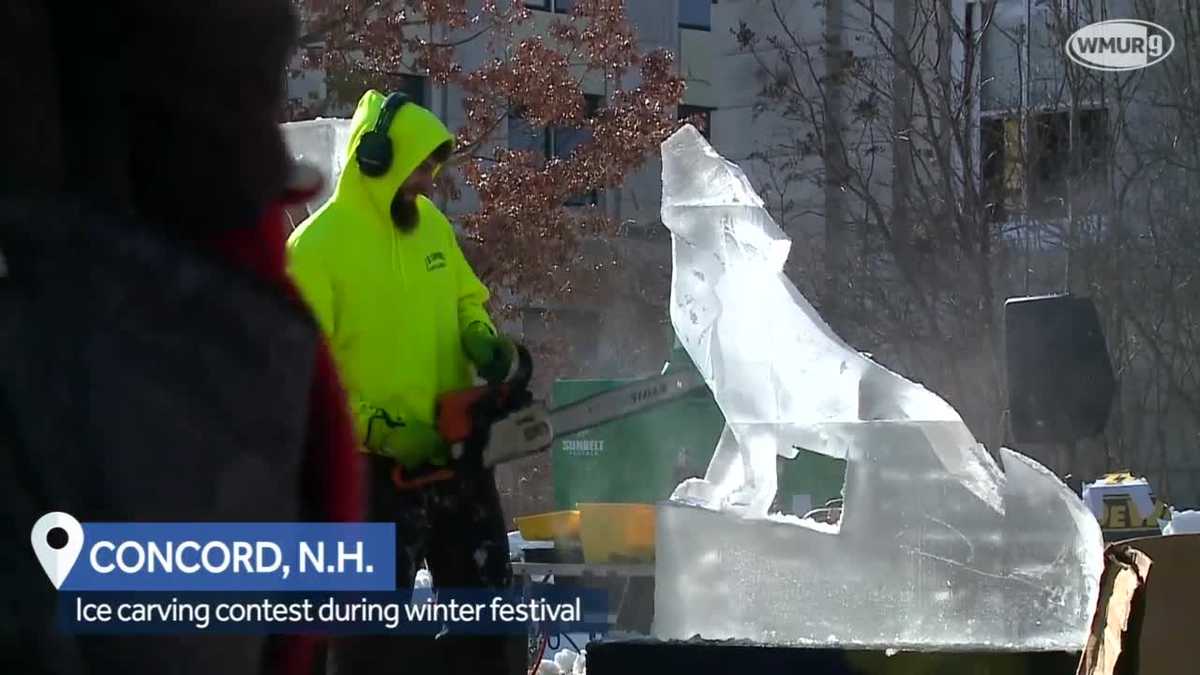 Artists carve sculptures out of ice at Concord Winter Festival
