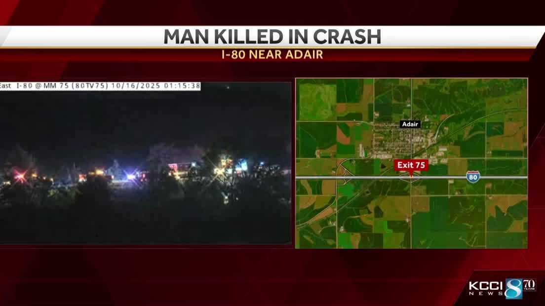 One person dead after motorcycle crash on I-80 in Iowa