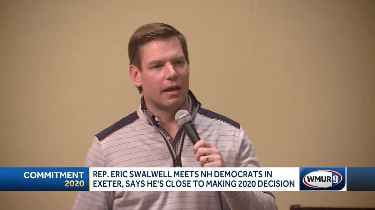 Rep. Eric Swalwell meets NH Democrats in Exeter